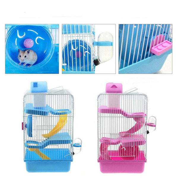3 Tier Luxury Hamster Cage Gorgeous Hamster Bin Cage Castle Hamster Ca ...