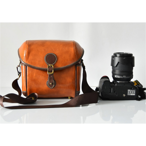 Leather Camera Bag For Women Case Waterproof PU Leather Camera Backpac ...